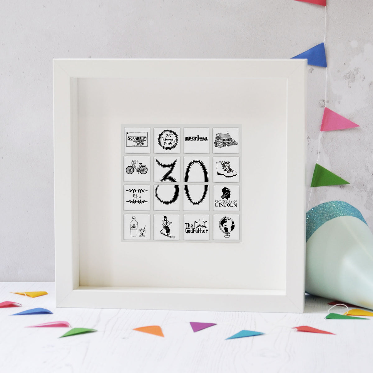 Personalised Birthday Tile Frame - Large – Martha Mitchell Design